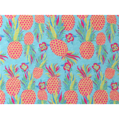 Tissu Jersey Flammé Contrecoller Imprimé Ananas - The Sweet Mercerie