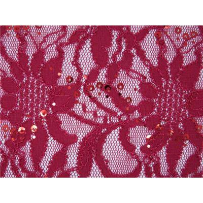 Tissu Dentelle Rouge avec Sequins Rouge - The Sweet Mercerie
